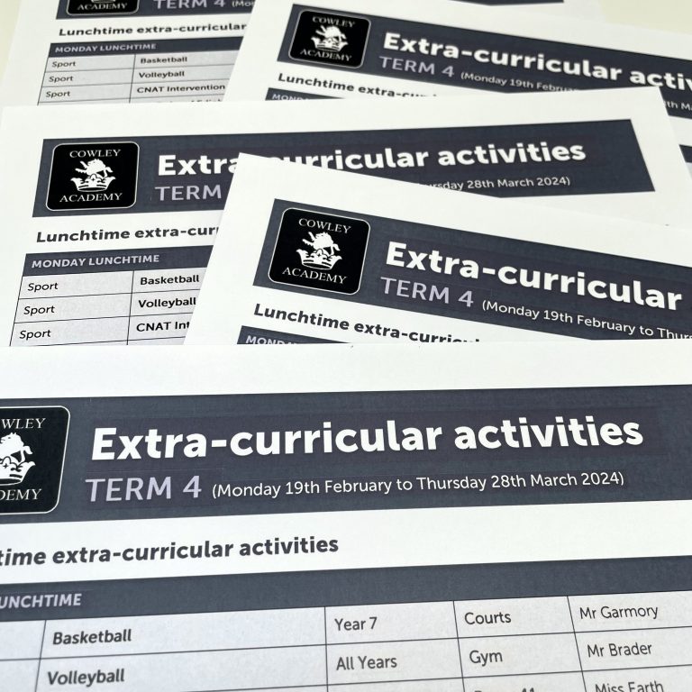 Discover our extra-curricular and subject revision sessions – Cowley ...